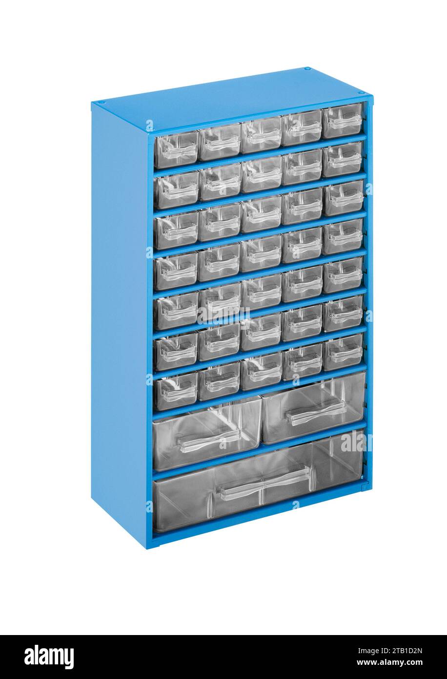 Small drawer cabinet wit lots of small transparent drawers isolated in ...
