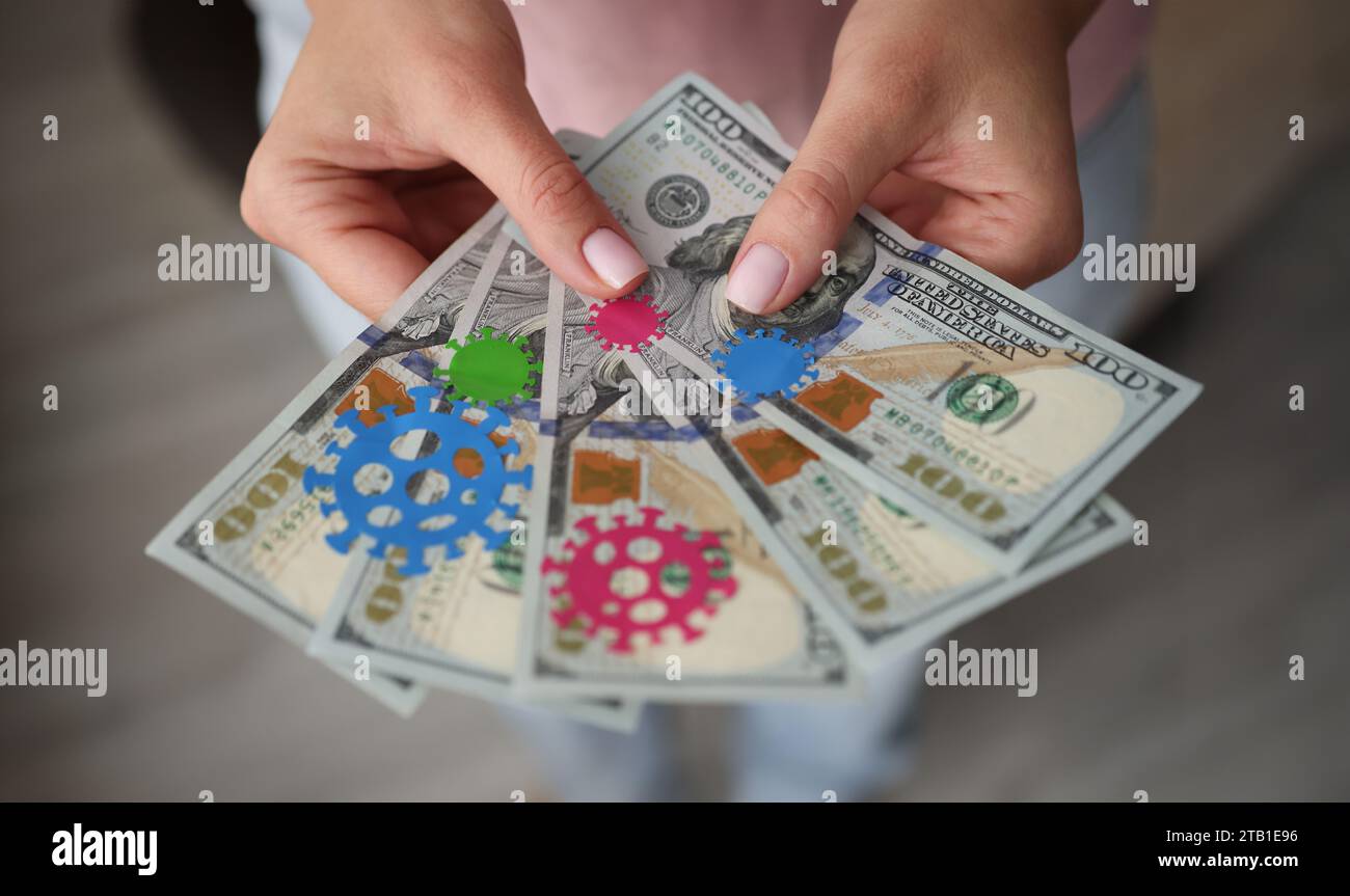 Spread of infection through money Stock Photo - Alamy