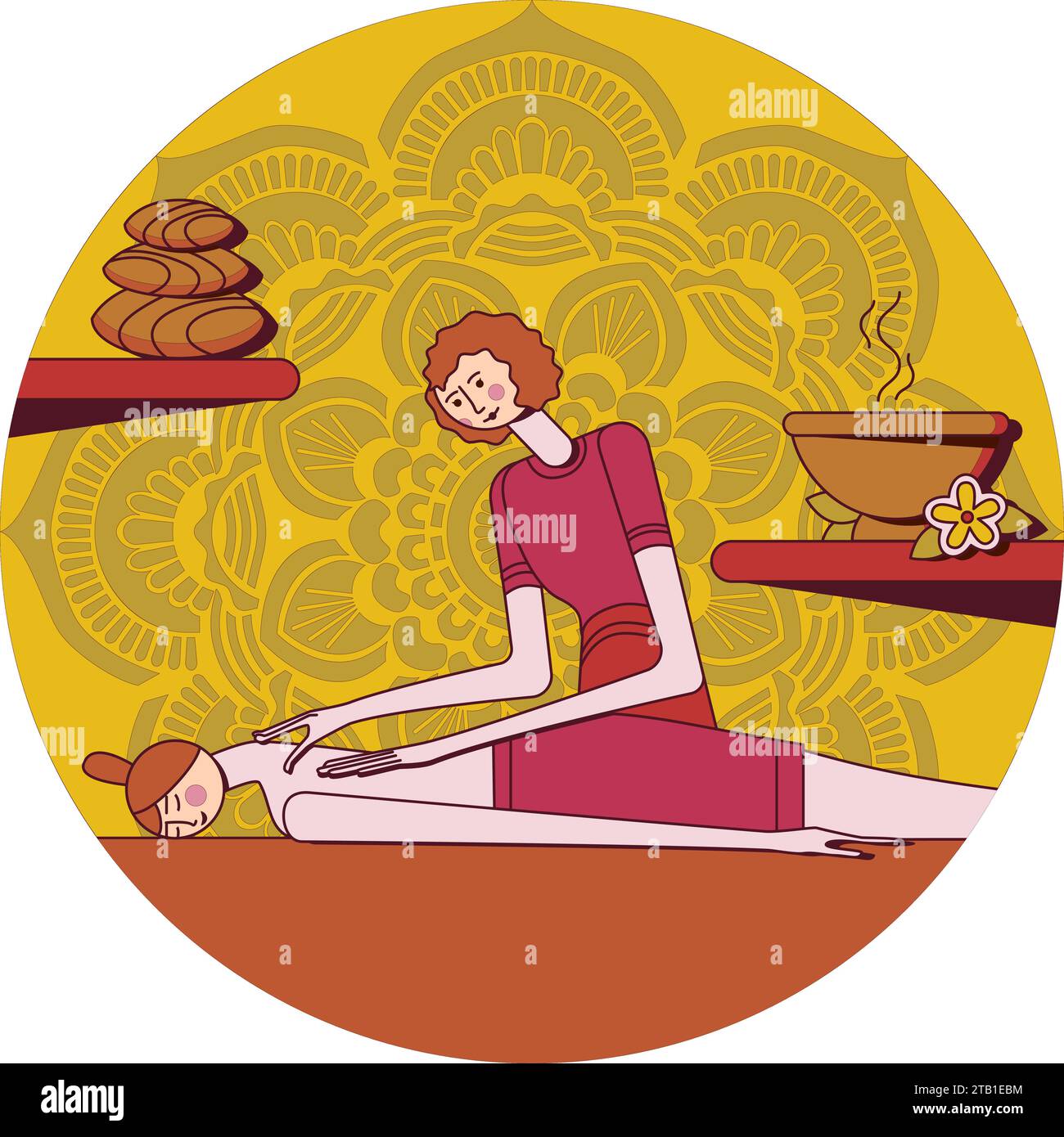 Traditional wellness back and neck massage with professional massage ...
