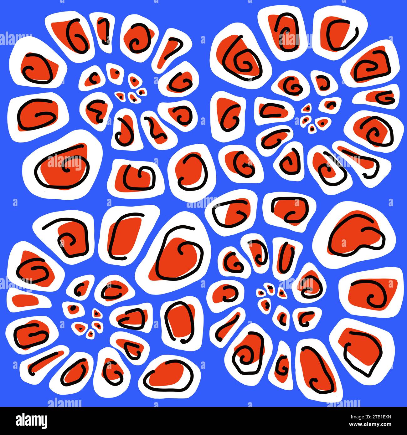 A simple Ammonite style design on a blue background. A simple modern ...