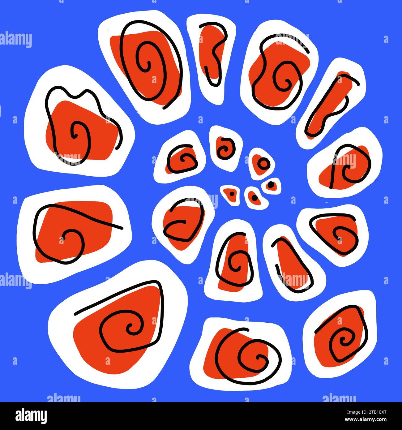 A simple Ammonite style design on a blue background. A simple modern ...