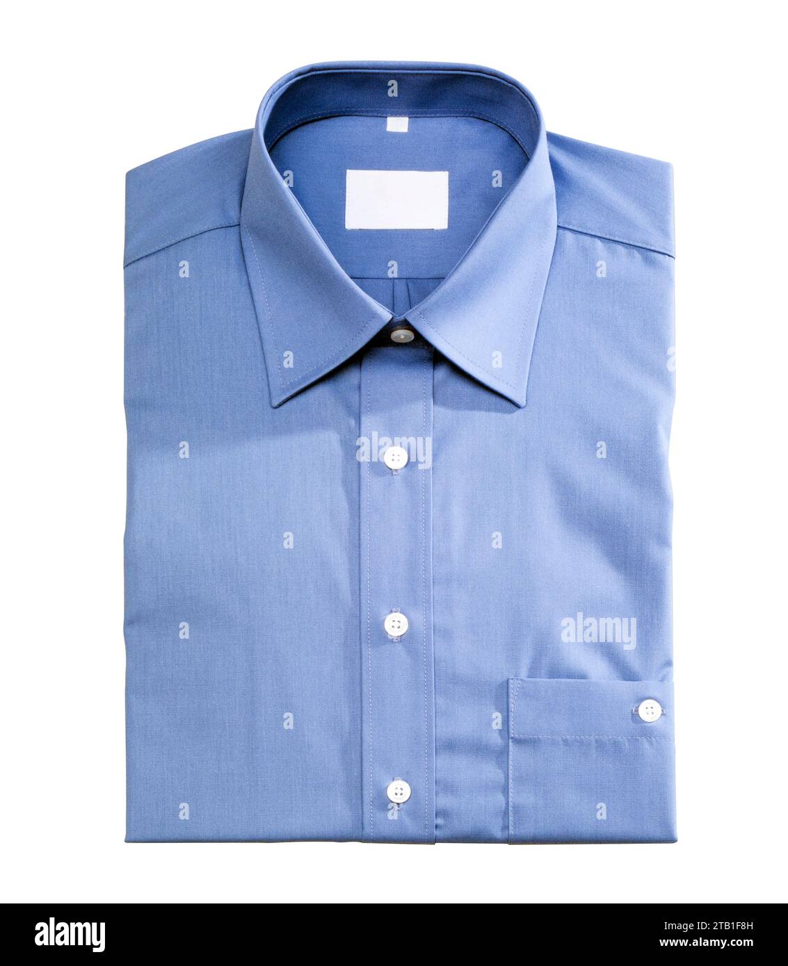 Folded blue dress shirt isolated in white back Stock Photo - Alamy