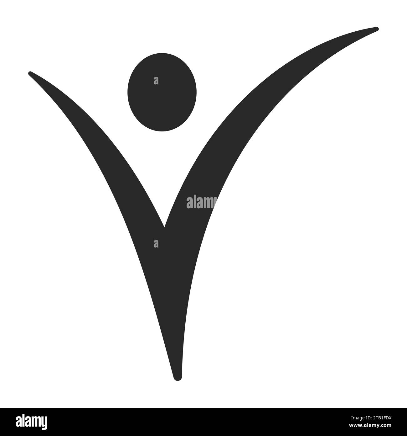 Check mark dot, logo letter v shape dancing sports man Stock Vector ...