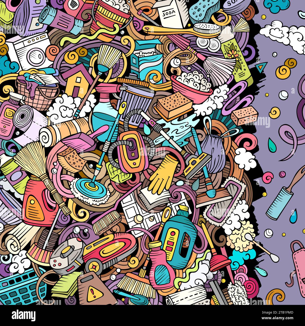 Cleaning vector doodles frame. Cleanup border design. Clean elements ...