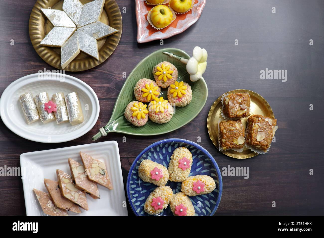 Kaju katli top view hi-res stock photography and images - Alamy