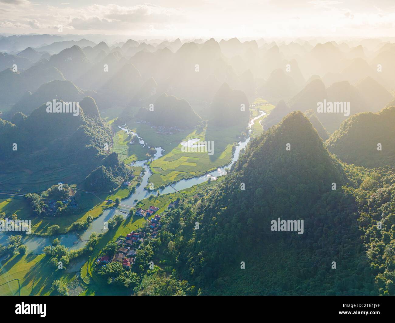 Aerial landscape in Phong Nam valley, an extreme scenery landscape at ...