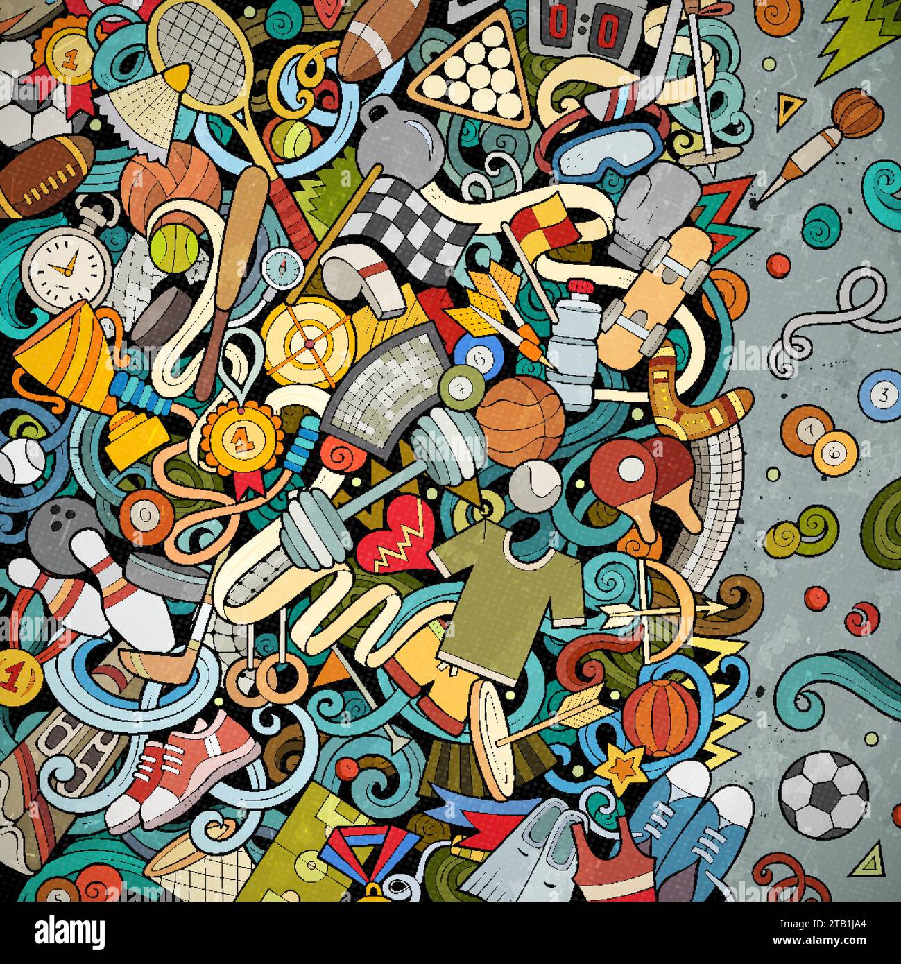 Sports vector doodles illustration. Activities frame design. Athletics ...