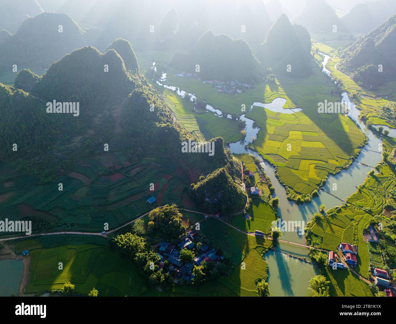 Aerial landscape in Phong Nam valley, an extreme scenery landscape at ...