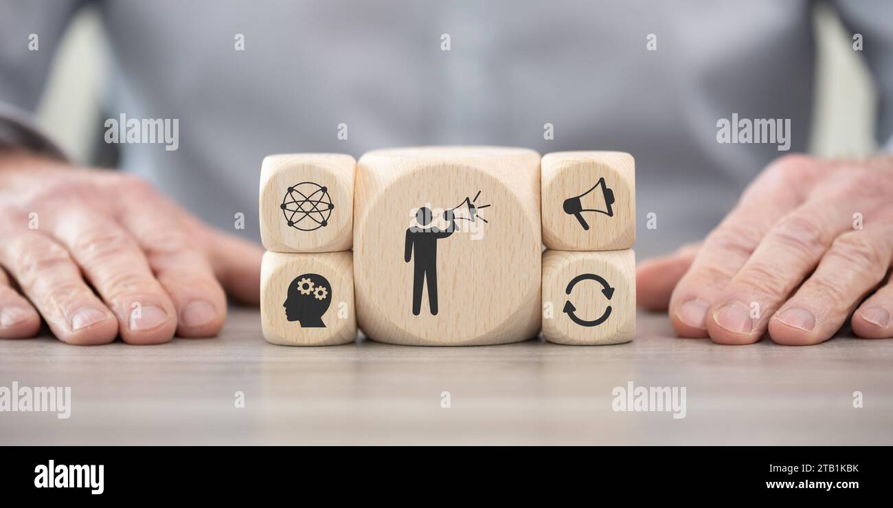 Wooden blocks with symbol of training concept Stock Photo - Alamy