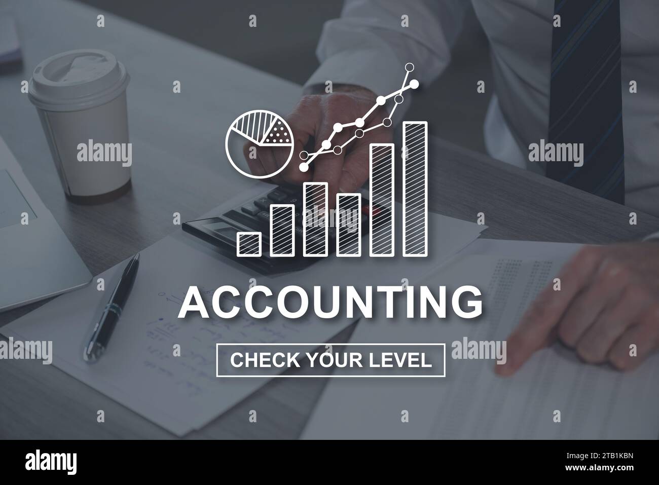 Accounting concept illustrated by a picture on background Stock Photo ...