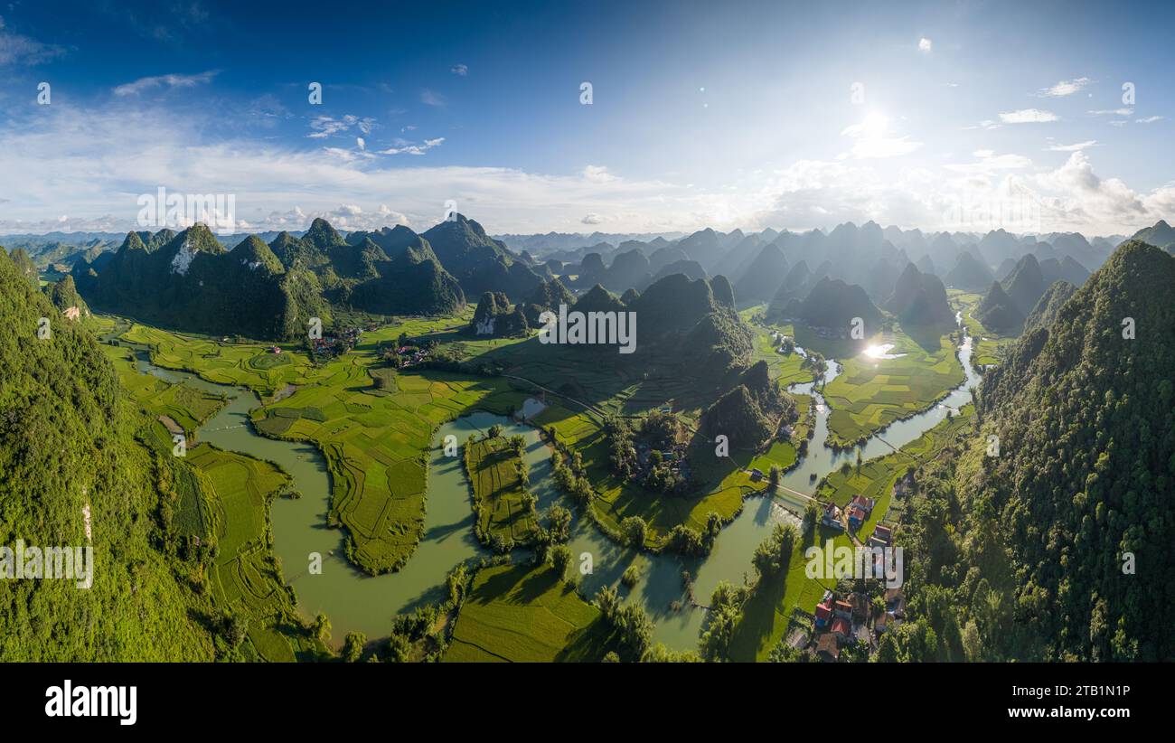 Aerial landscape in Phong Nam valley, an extreme scenery landscape at ...