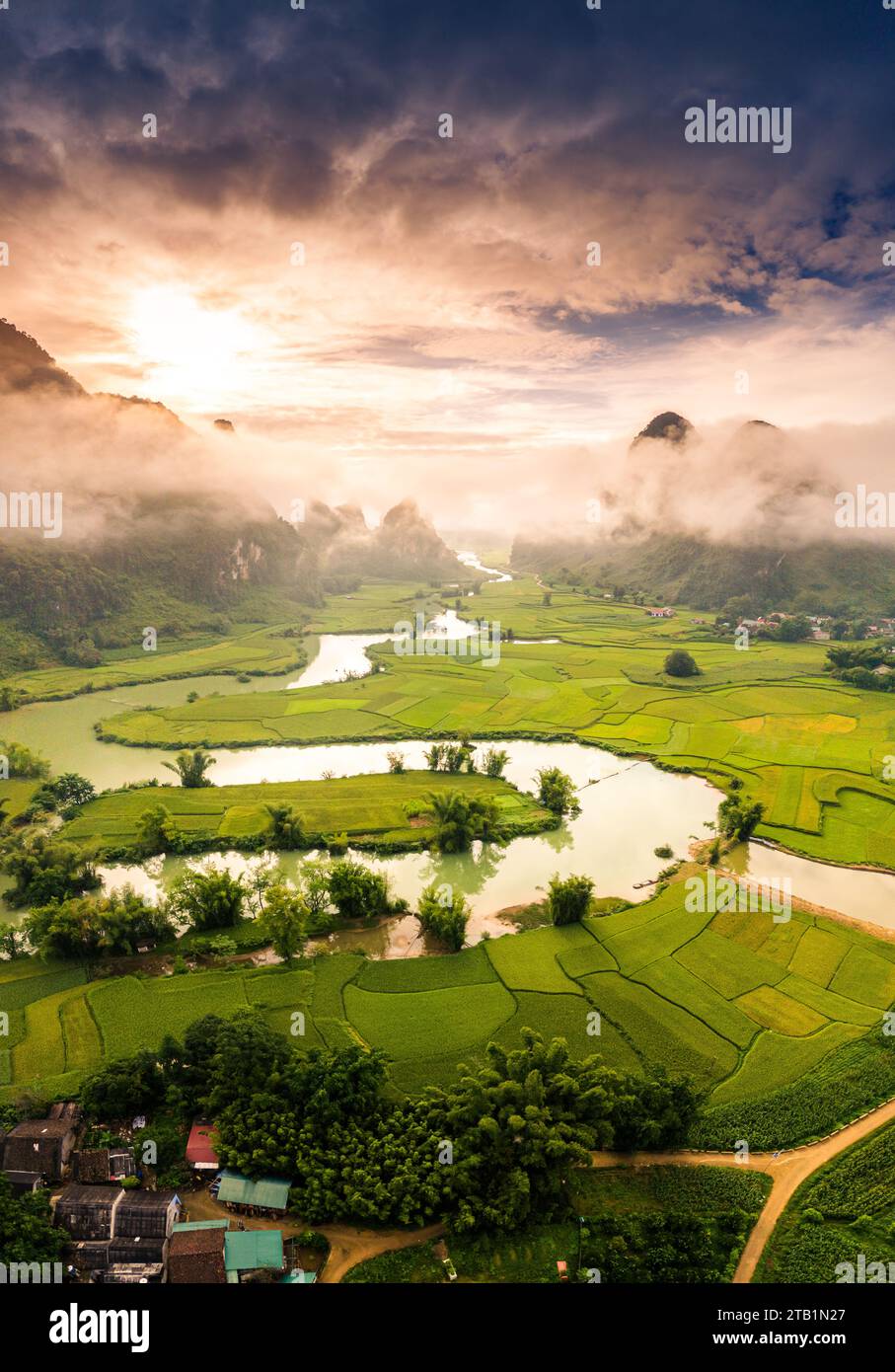 Aerial landscape in Phong Nam valley, an extreme scenery landscape at ...