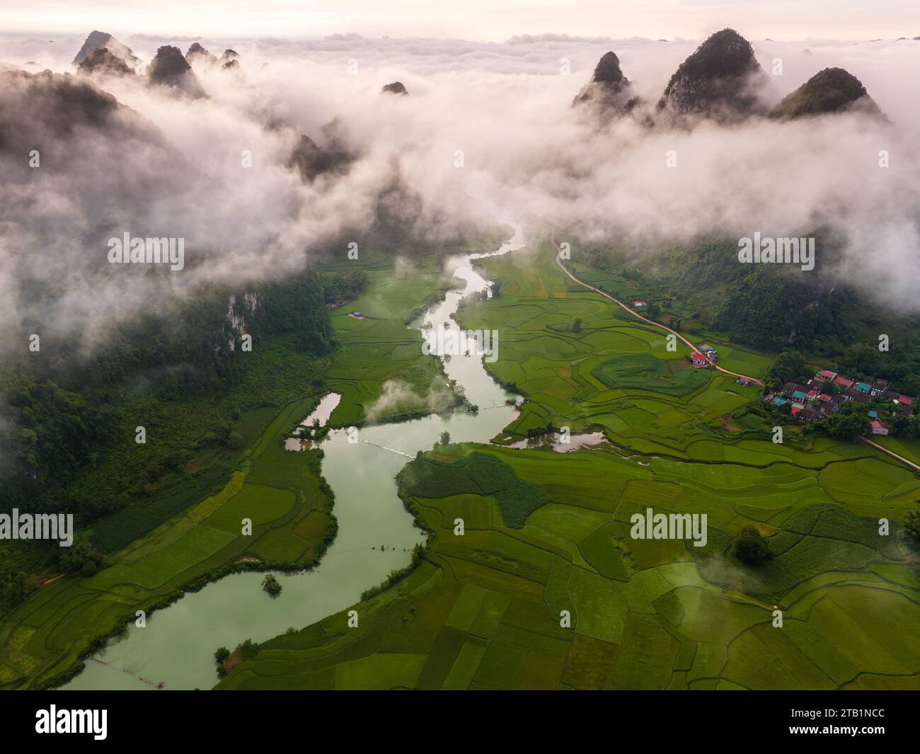 Aerial landscape in Phong Nam valley, an extreme scenery landscape at ...