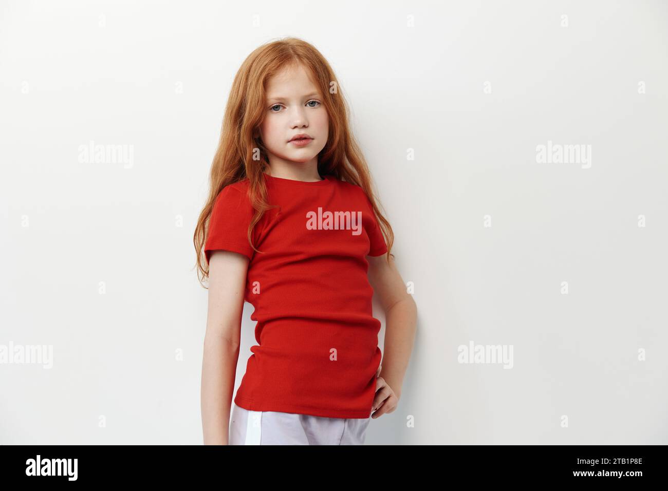 Childhood pretty person girl caucasian portrait kid cute beauty white ...