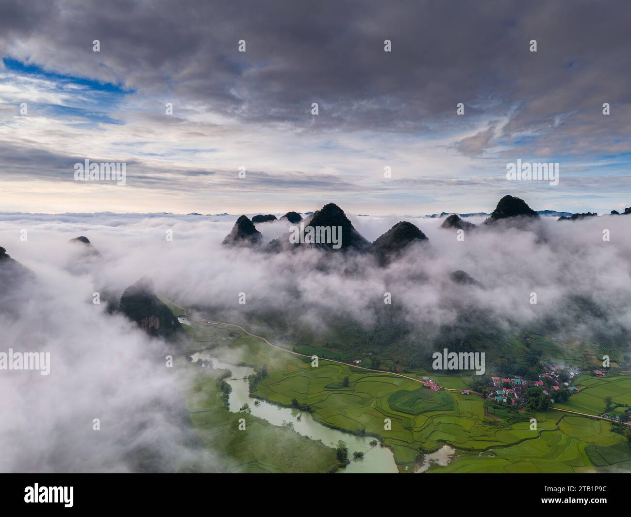 Aerial landscape in Phong Nam valley, an extreme scenery landscape at ...