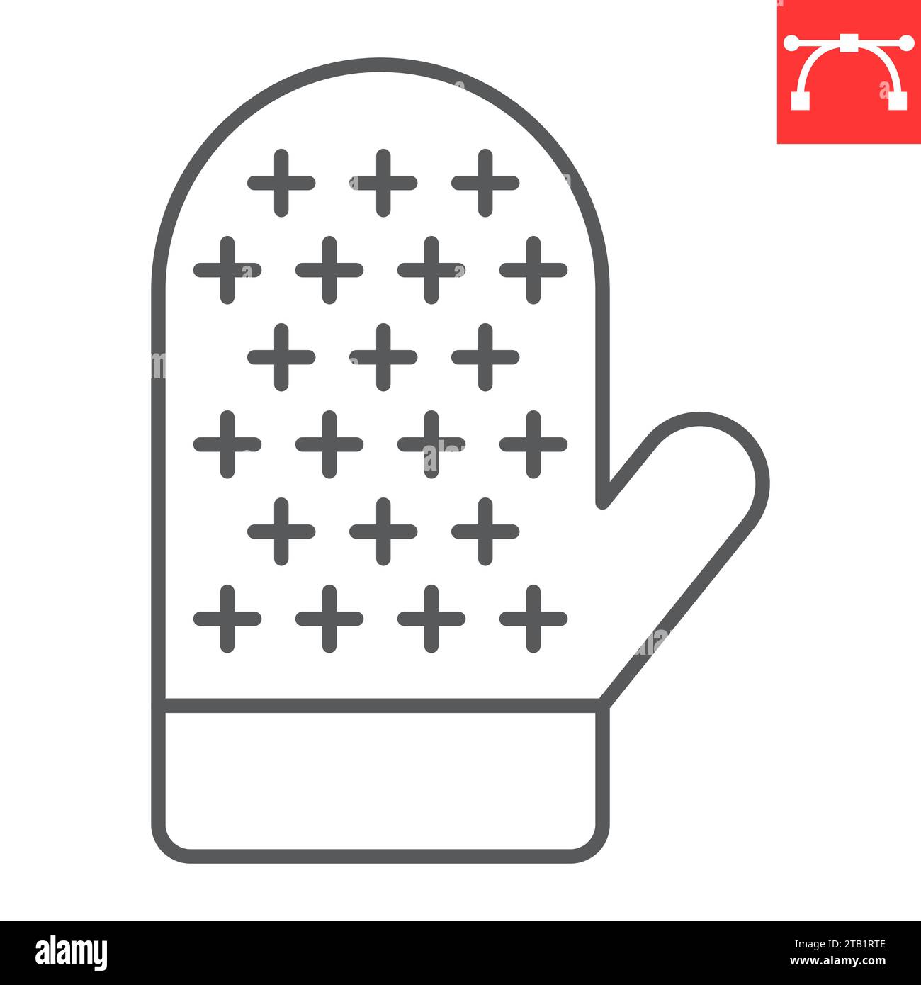 Oven glove line icon, kitchen and cooking glove, oven mitt vector icon ...