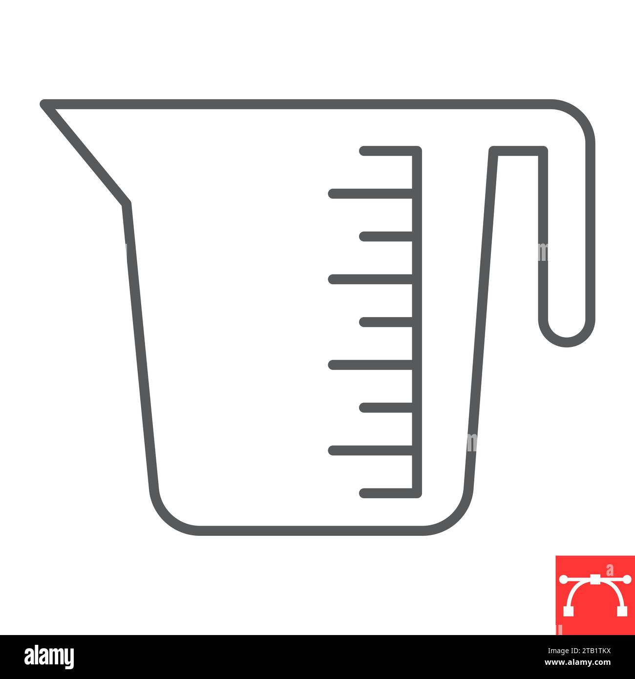 Measuring cup line icon, kitchen and kitchenware, measuring cup vector ...