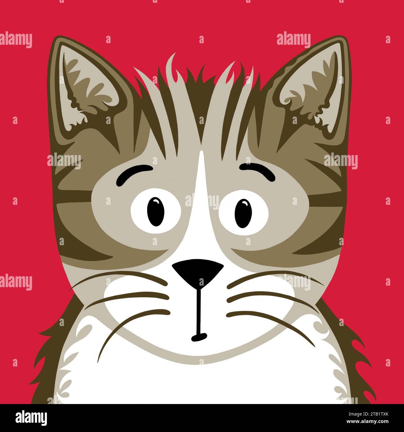 Tabby cat illustration. Tortoiseshell cat. Cute kitten illustration ...