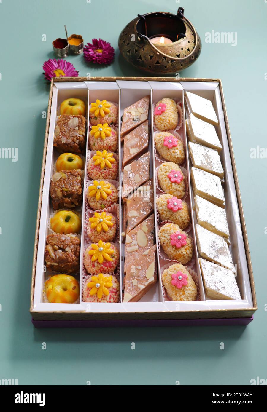 Kaju katli top view hi-res stock photography and images - Alamy