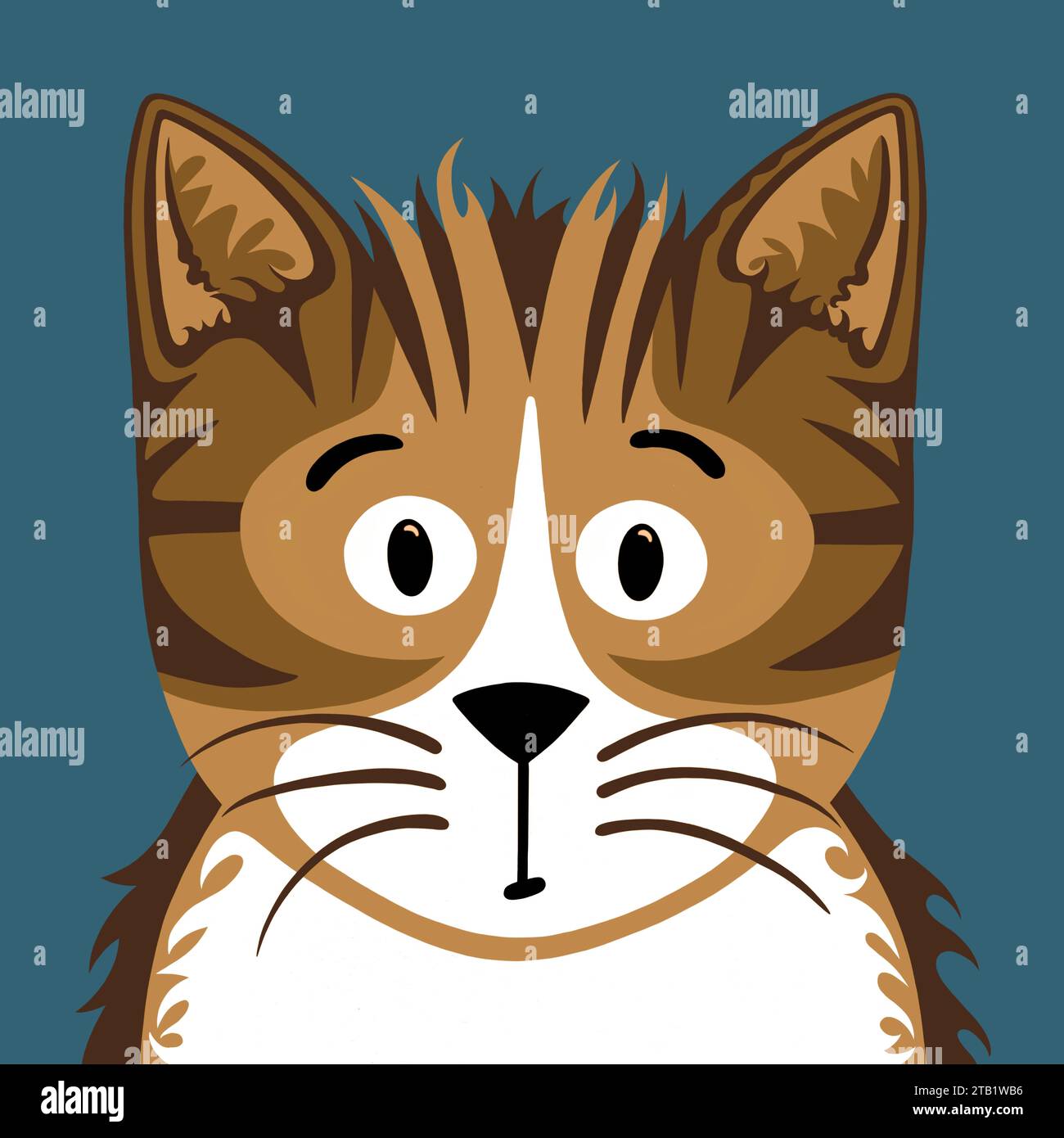 Tabby cat illustration. Tortoiseshell cat. Cute kitten illustration ...