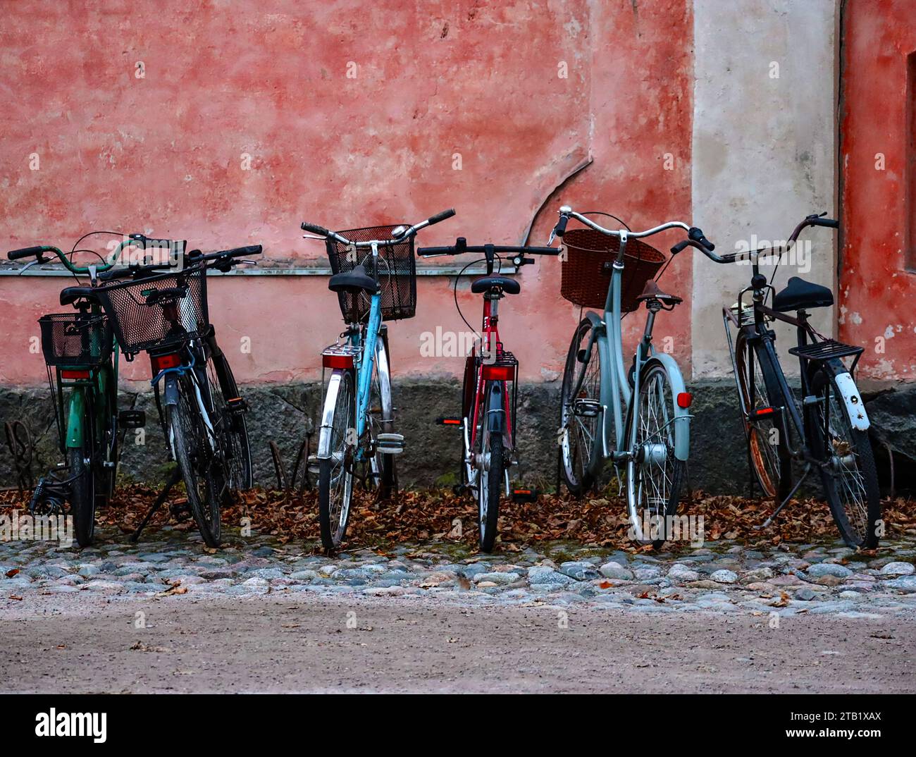 Bikes lined up in Suomenlinna Island, Helsinki, Finland Stock Photo - Alamy