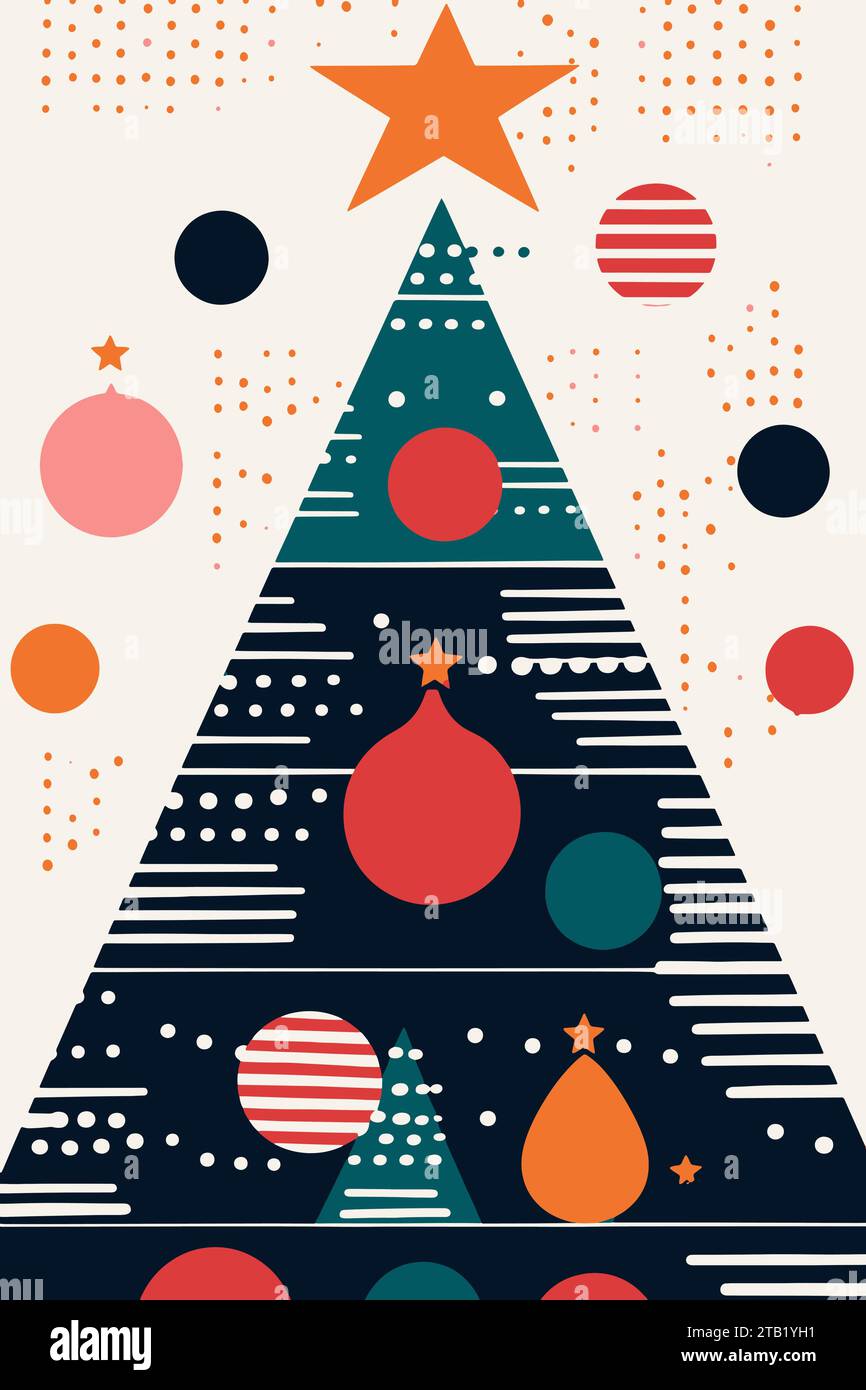 Festive christmas tree simple festive minimal background Stock Vector ...