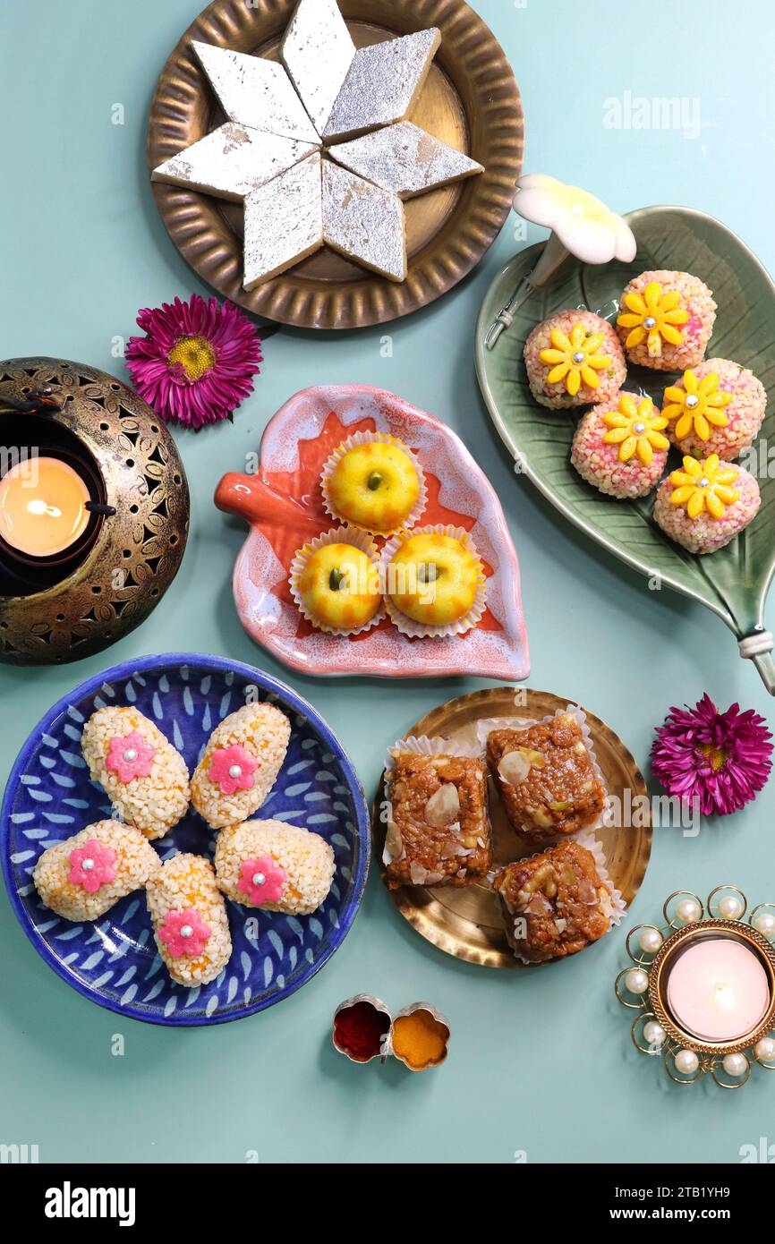 Kaju katli top view hi-res stock photography and images - Alamy