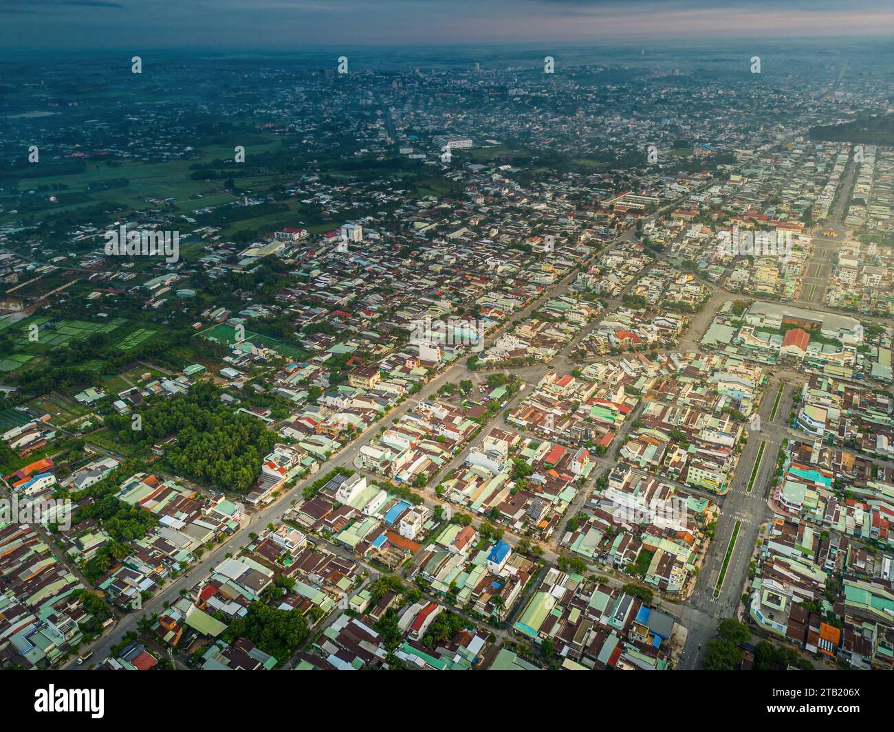 Aerial view of urban landscape and planning of Tay Ninh city, Vietnam ...