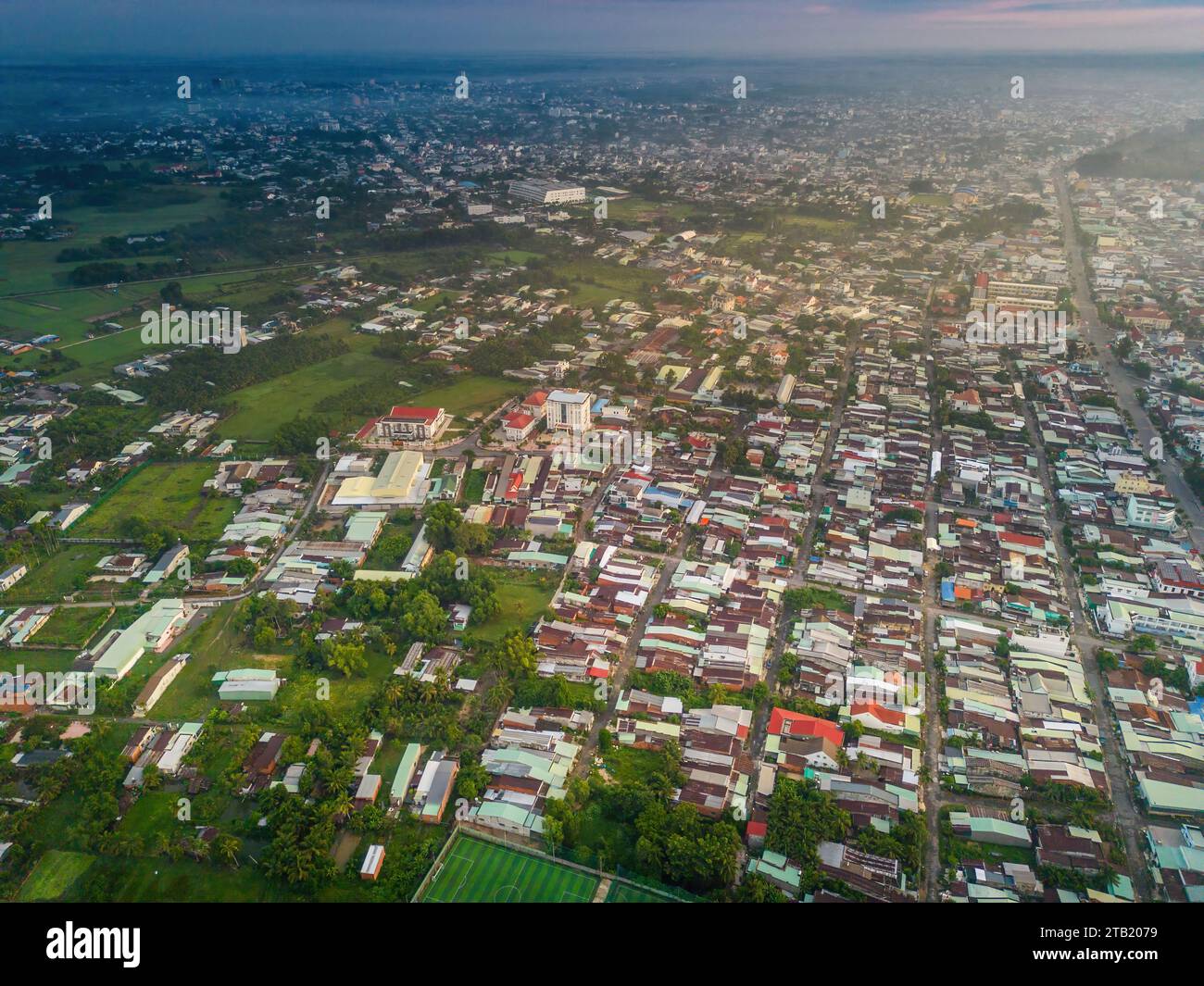 Aerial view of urban landscape and planning of Tay Ninh city, Vietnam ...
