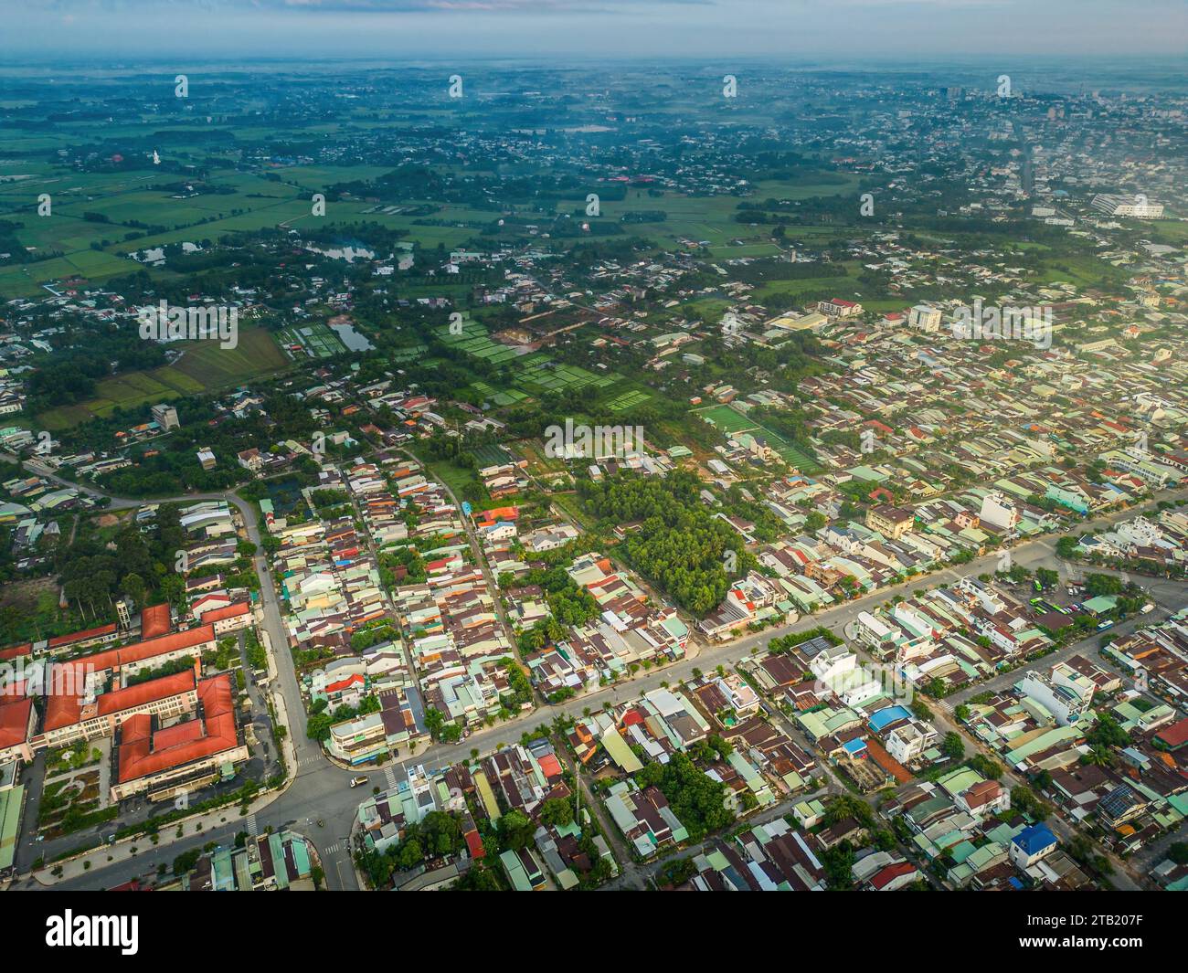 Aerial view of urban landscape and planning of Tay Ninh city, Vietnam ...