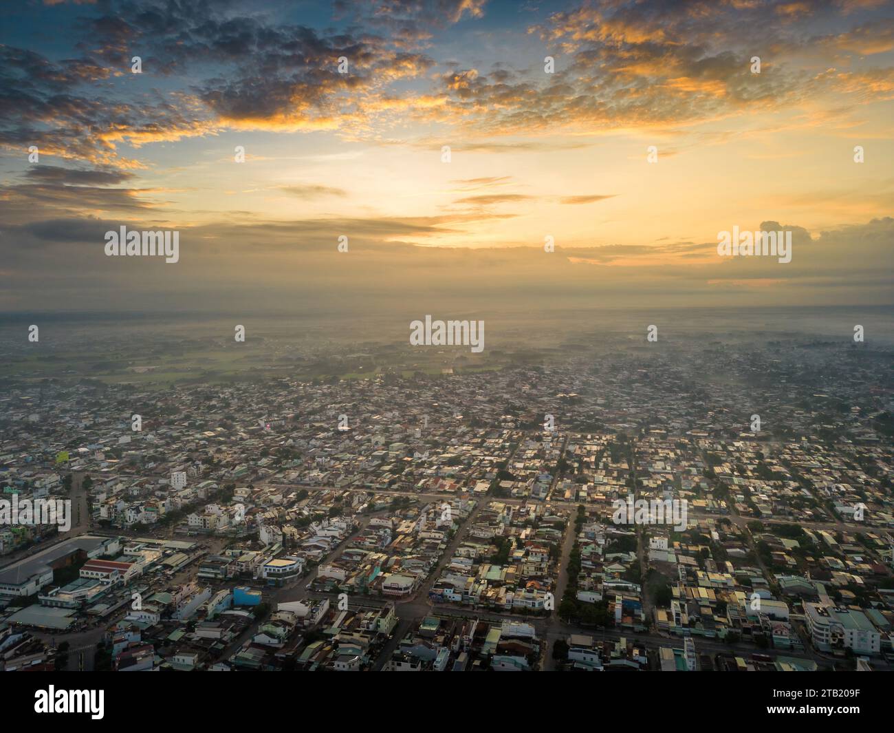 Aerial view of urban landscape and planning of Tay Ninh city, Vietnam ...