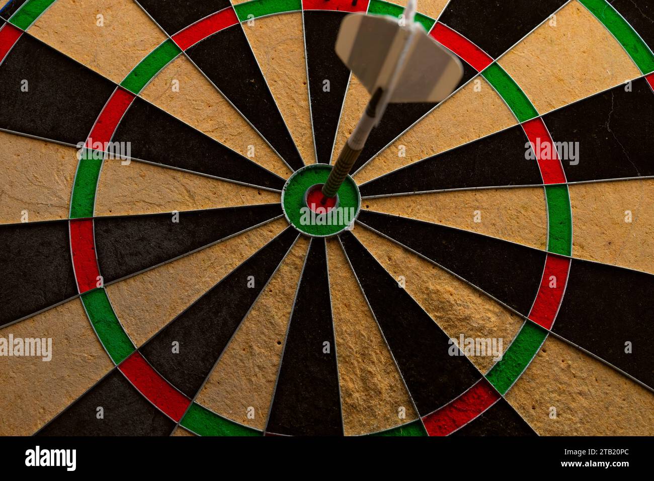 Bull's eye, dart in the center. View from below Stock Photo - Alamy