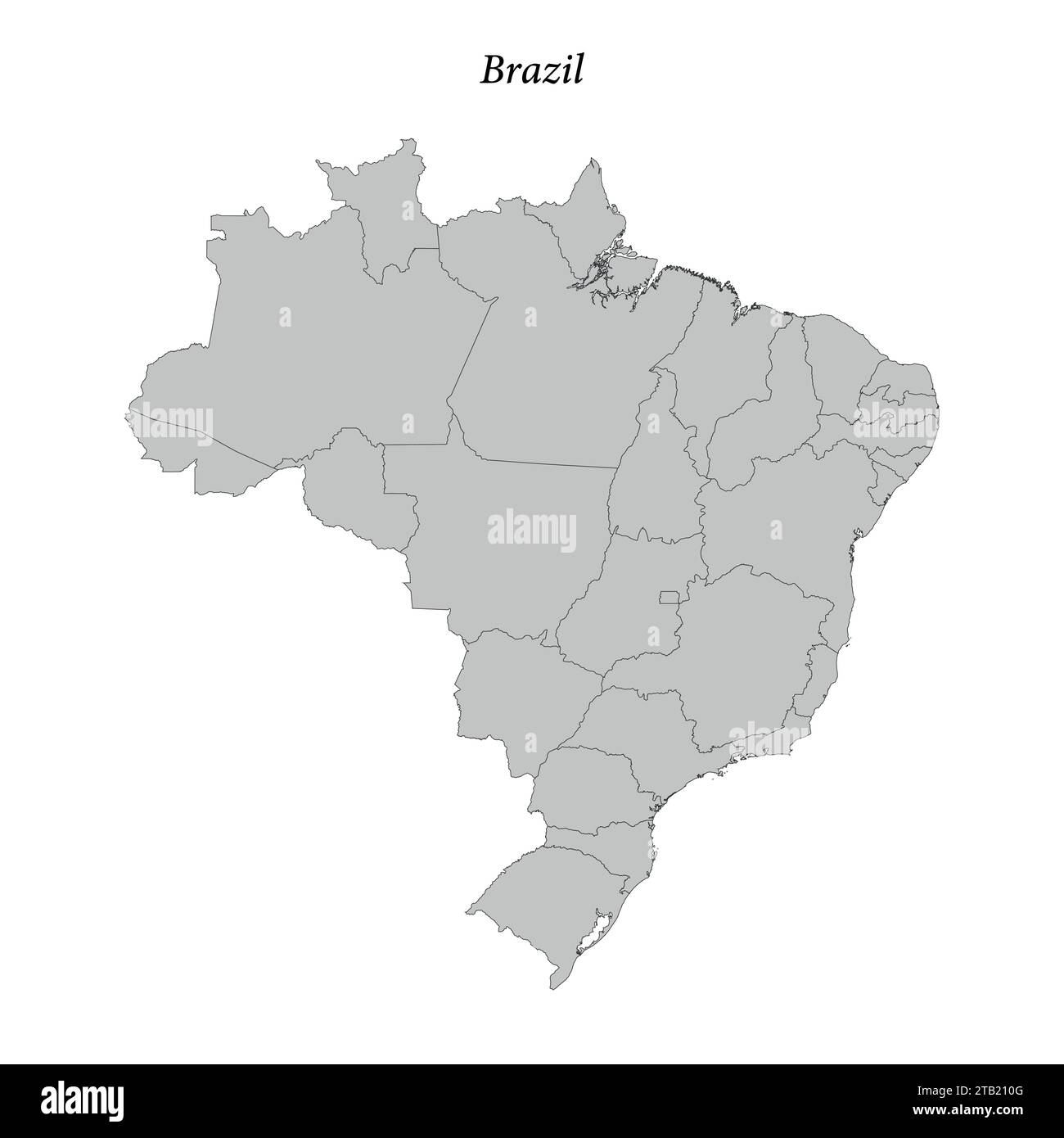 Simple flat Map of Brazil with district borders Stock Vector Image ...