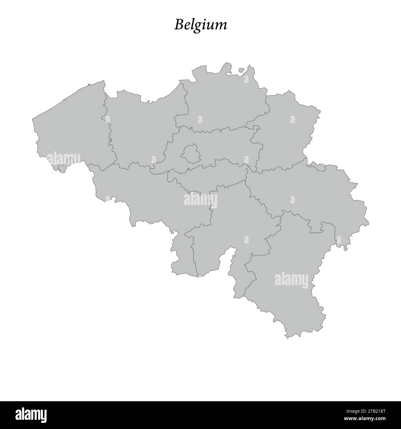 Simple flat Map of Belgium with district borders Stock Vector Image ...