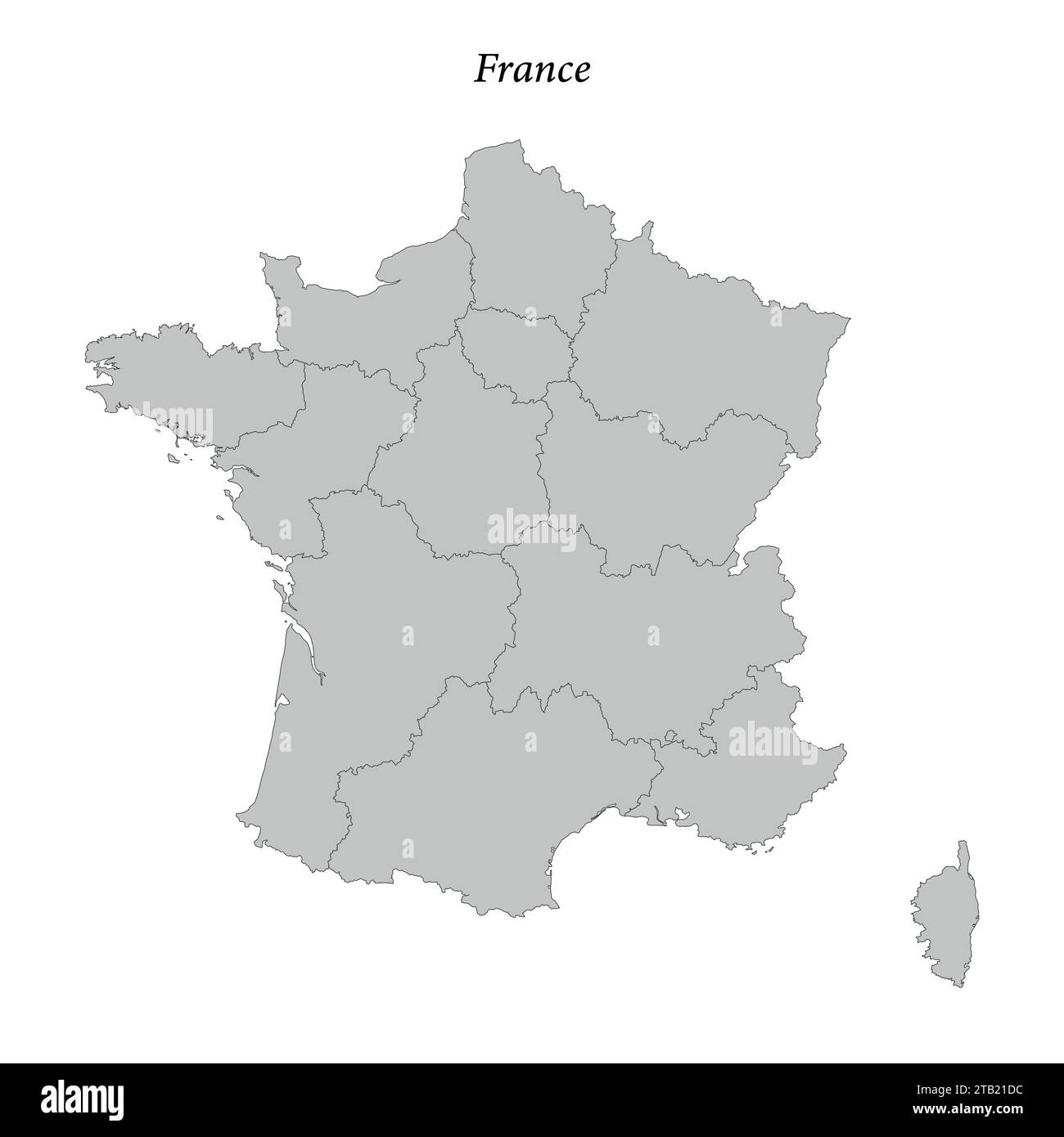 Simple flat Map of France with district borders Stock Vector Image ...