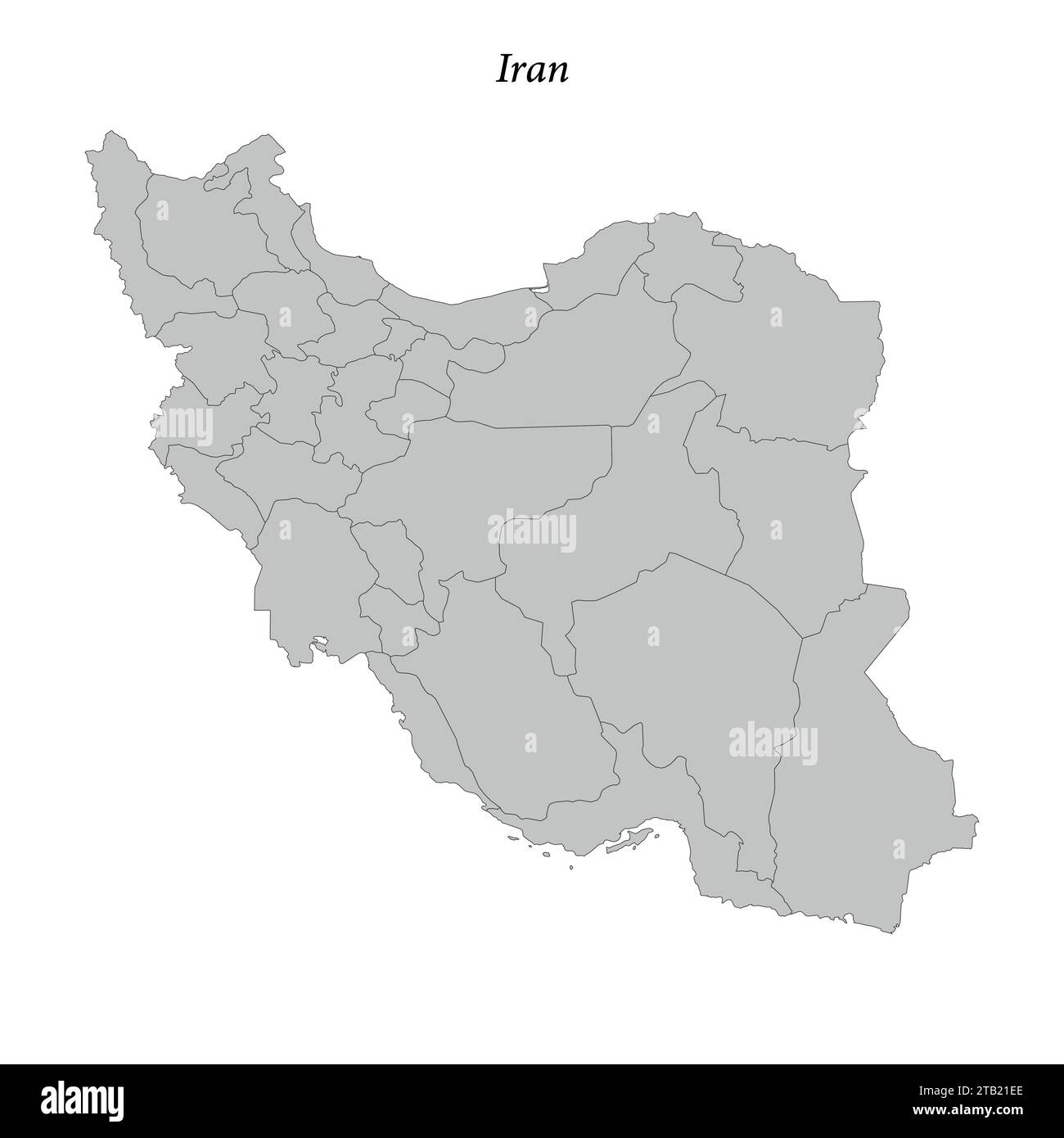 Simple flat Map of Iran with district borders Stock Vector Image & Art ...