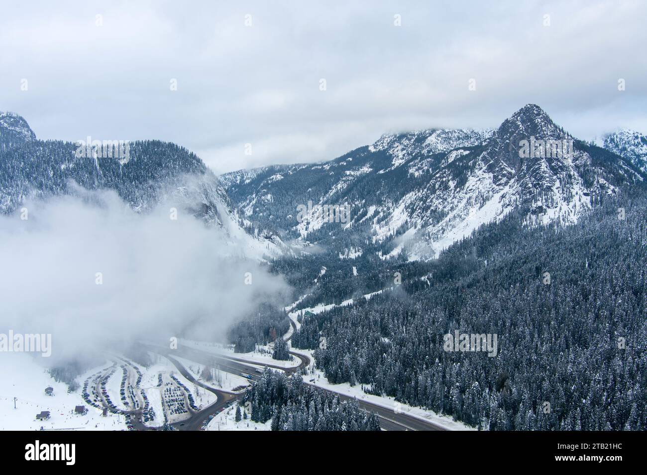 Snoqualmie Pass, Washington in December Stock Photo - Alamy