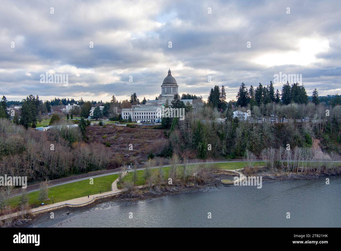 Aerial view of the capital building in Olympia, Washington Stock Photo ...
