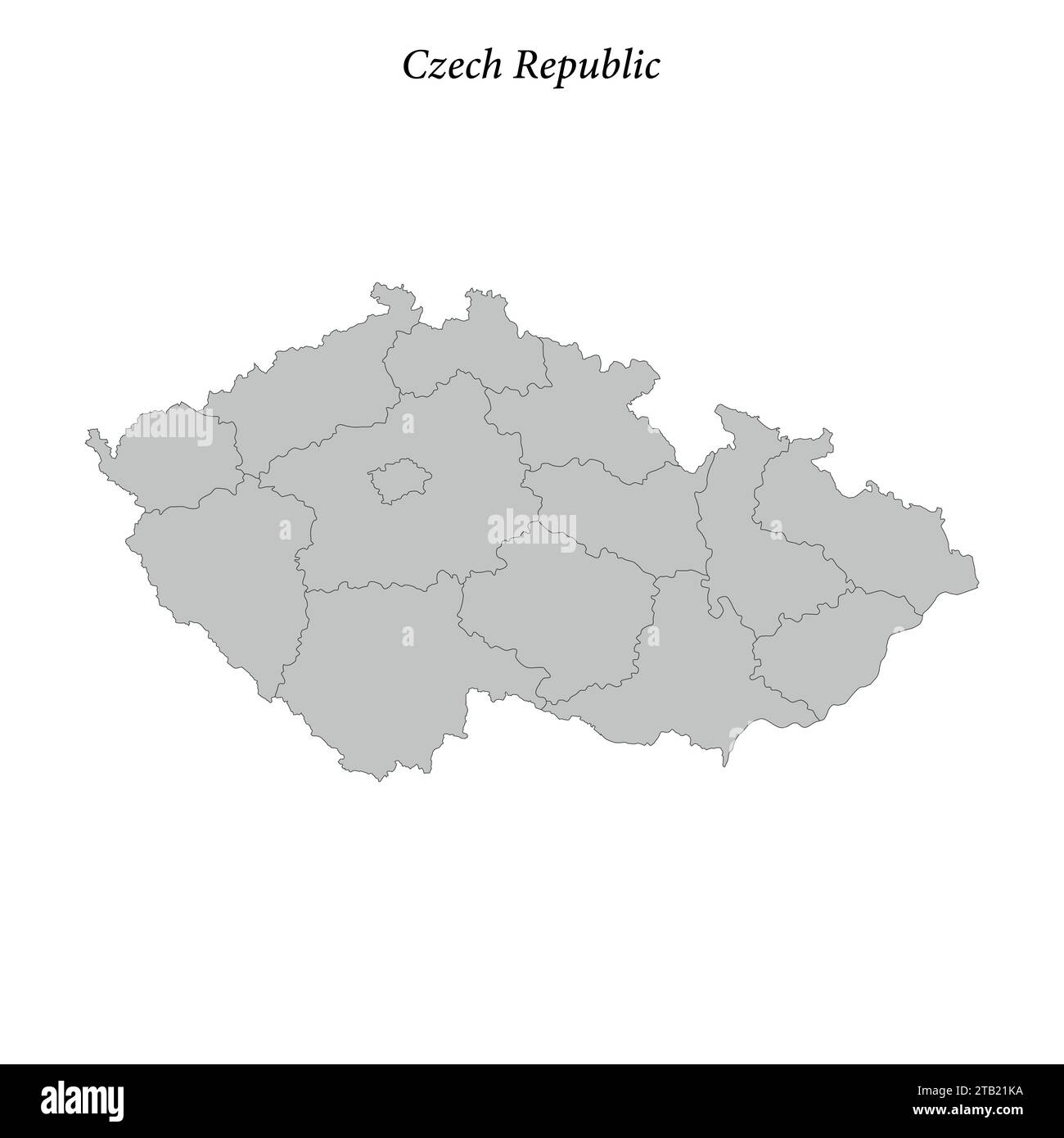Simple flat Map of Czech Republic with district borders Stock Vector ...