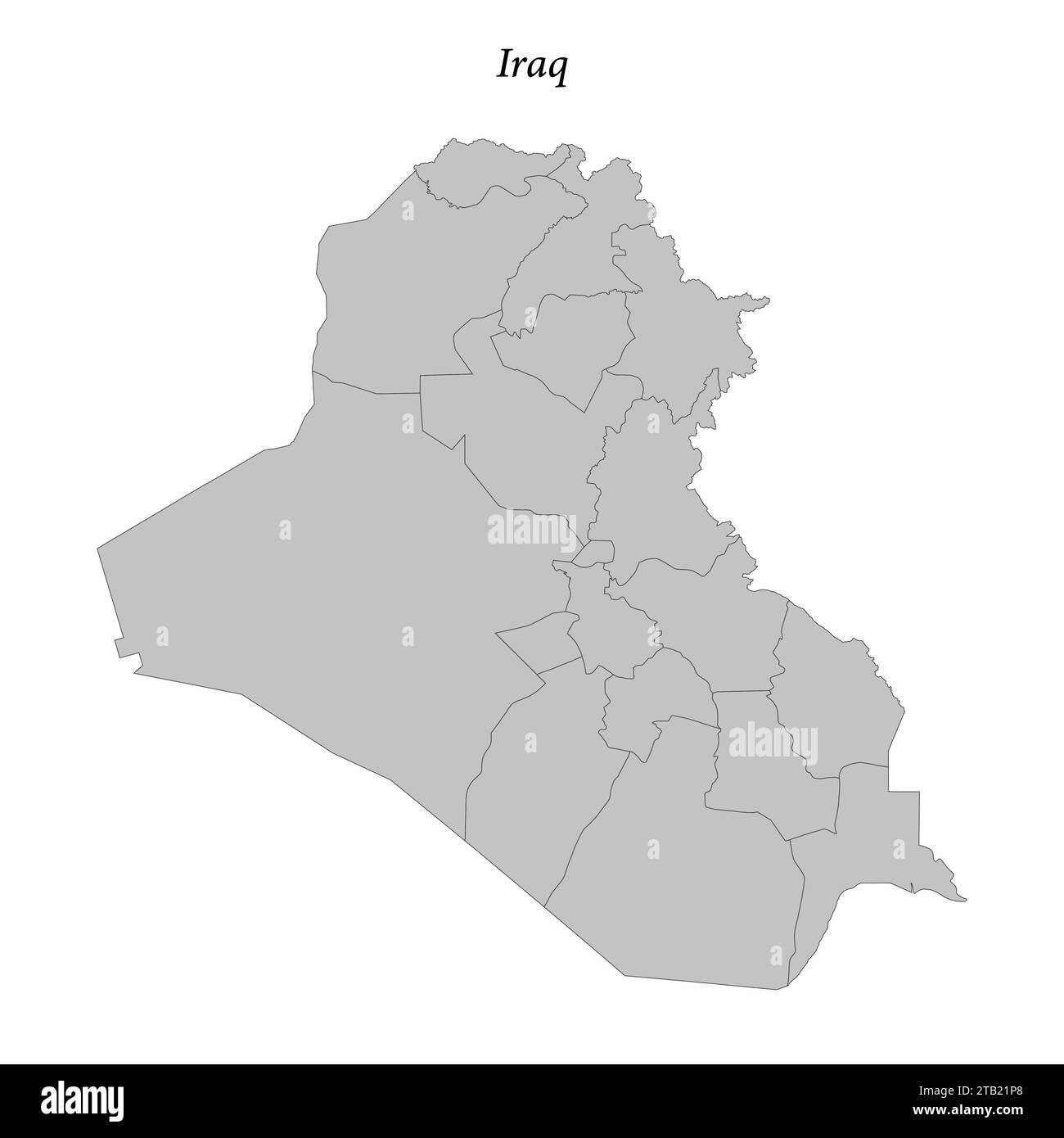 Simple flat Map of Iraq with district borders Stock Vector Image & Art ...