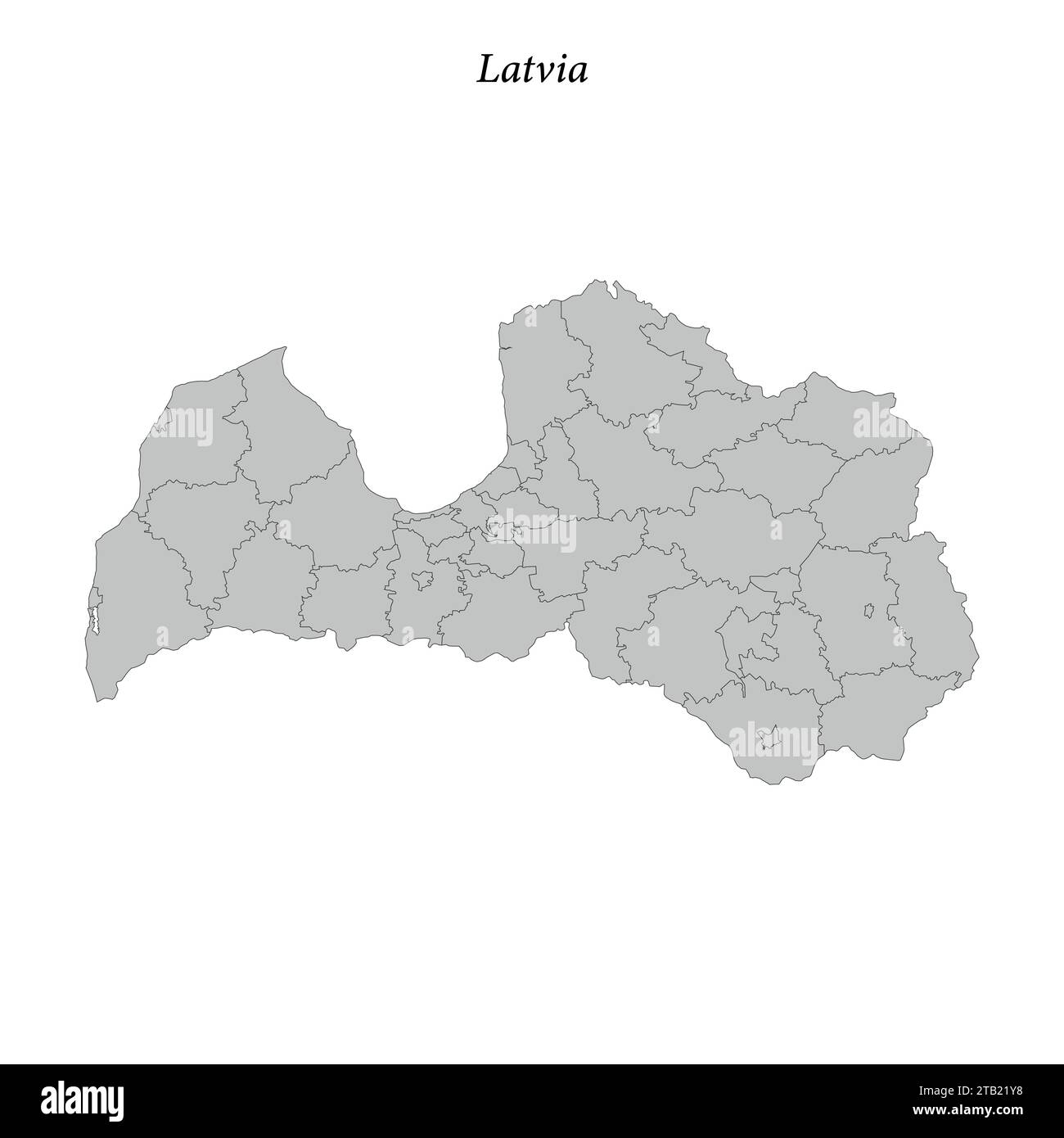 Simple flat Map of Latvia with district borders Stock Vector Image ...