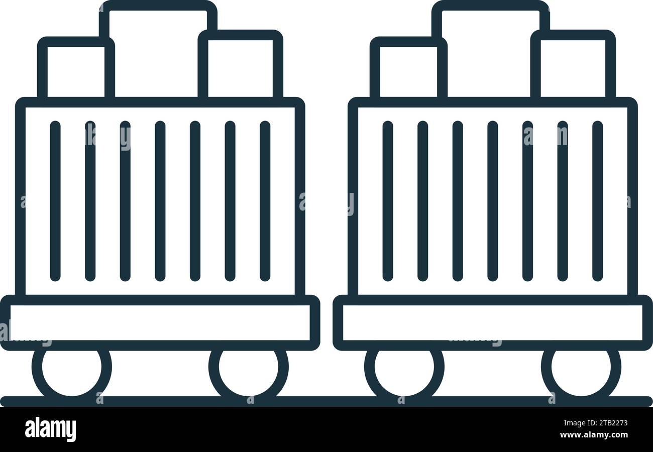 Train cargo outline icon. Monochrome simple sign from logistics ...