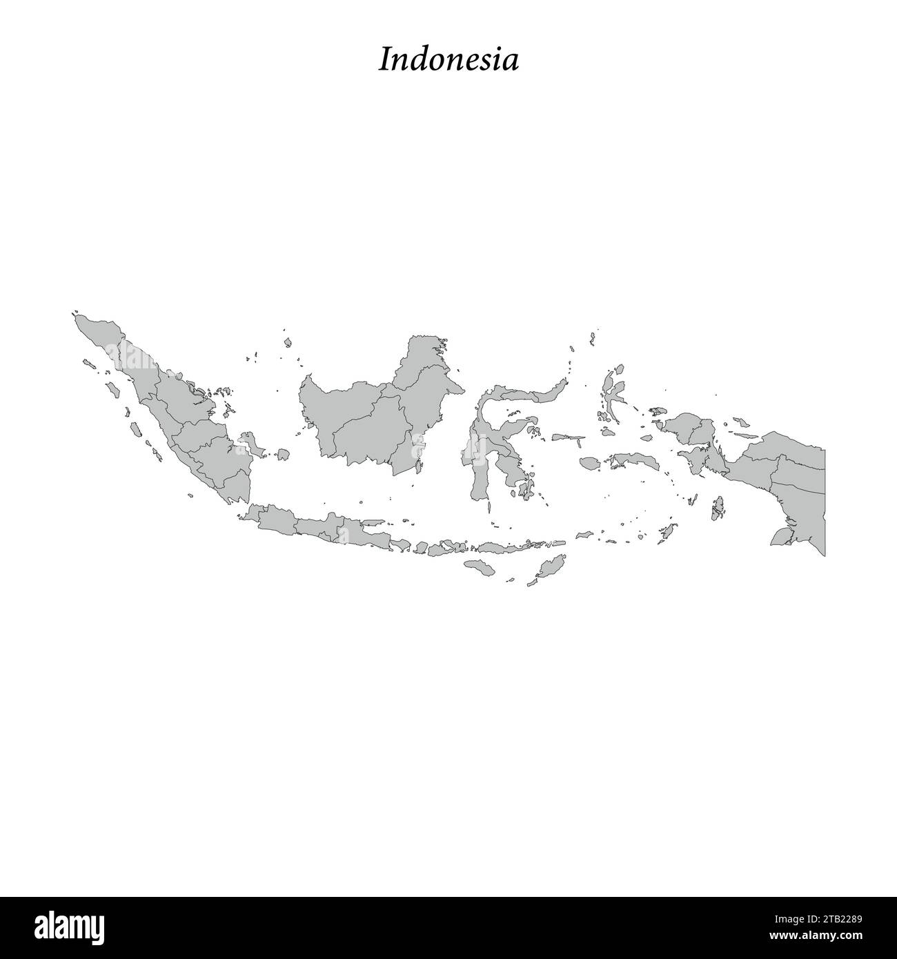 Simple flat Map of Indonesia with district borders Stock Vector Image ...