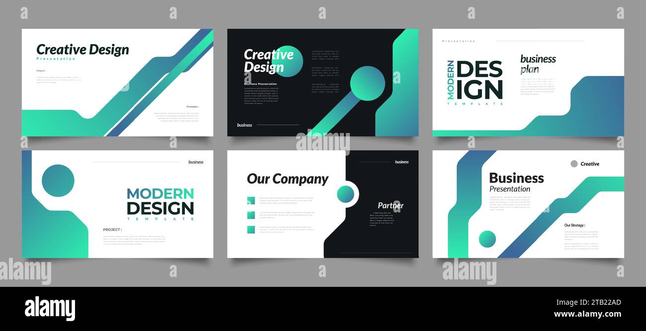 Modern and Creative Presentation Templates Set. Horizontal Poster with ...