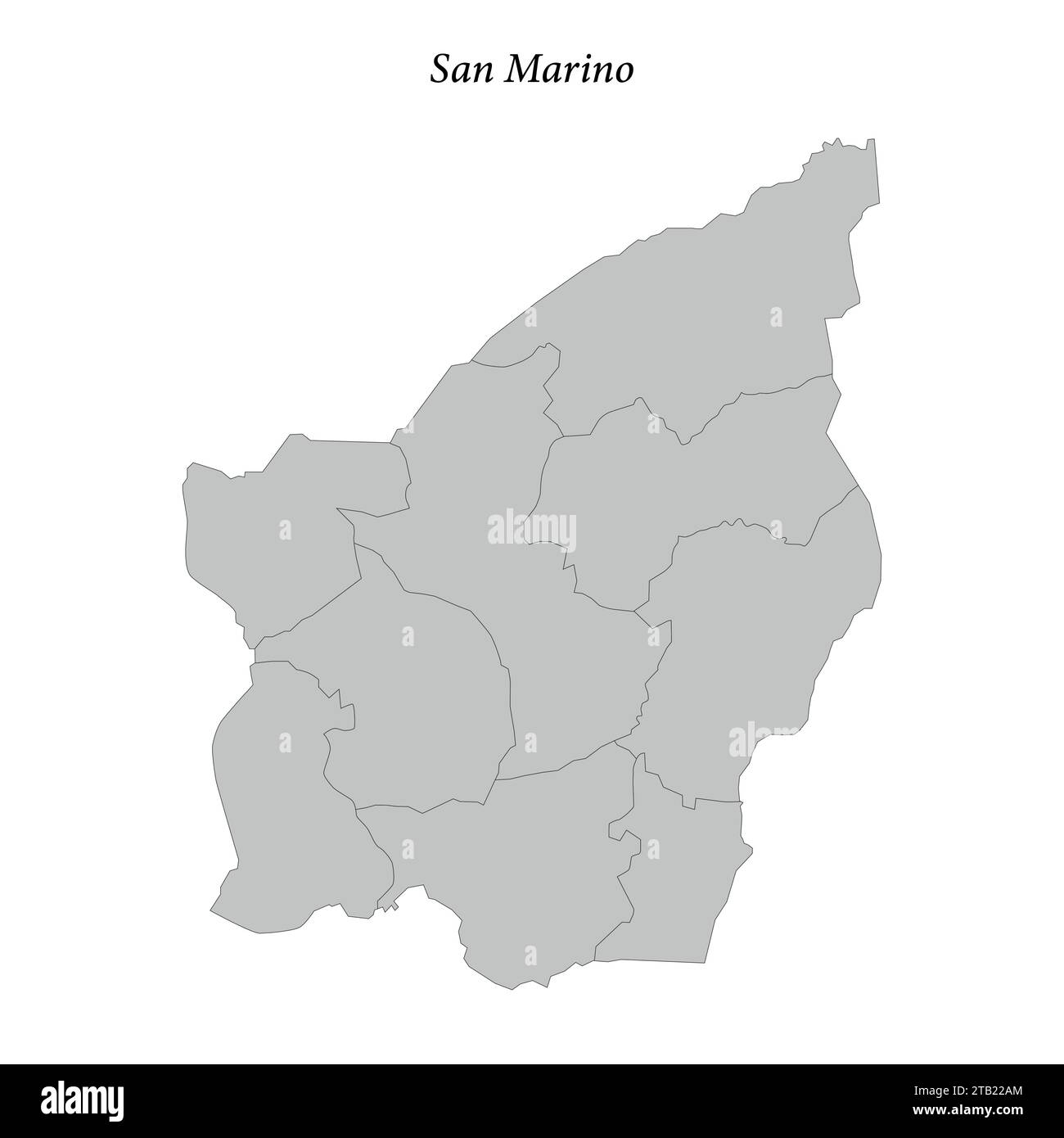 Simple Flat Map Of San Marino With District Borders Stock Vector Image