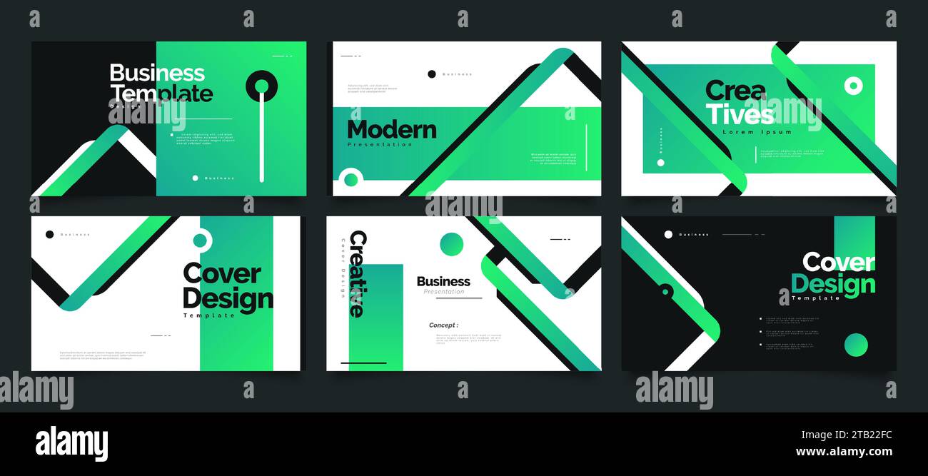 Modern and Creative Presentation Templates Set. Horizontal Poster with ...