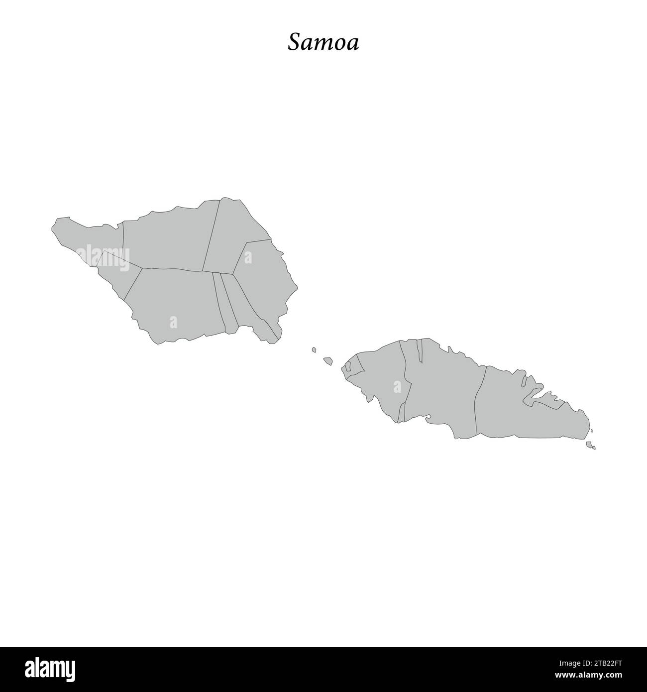 Simple flat Map of Samoa with district borders Stock Vector Image & Art ...