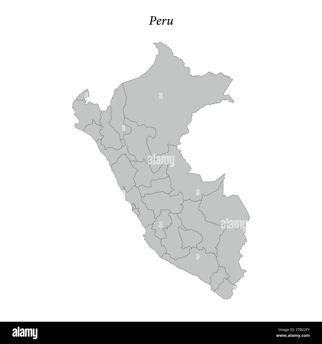 Simple flat Map of Peru with district borders Stock Vector Image & Art ...