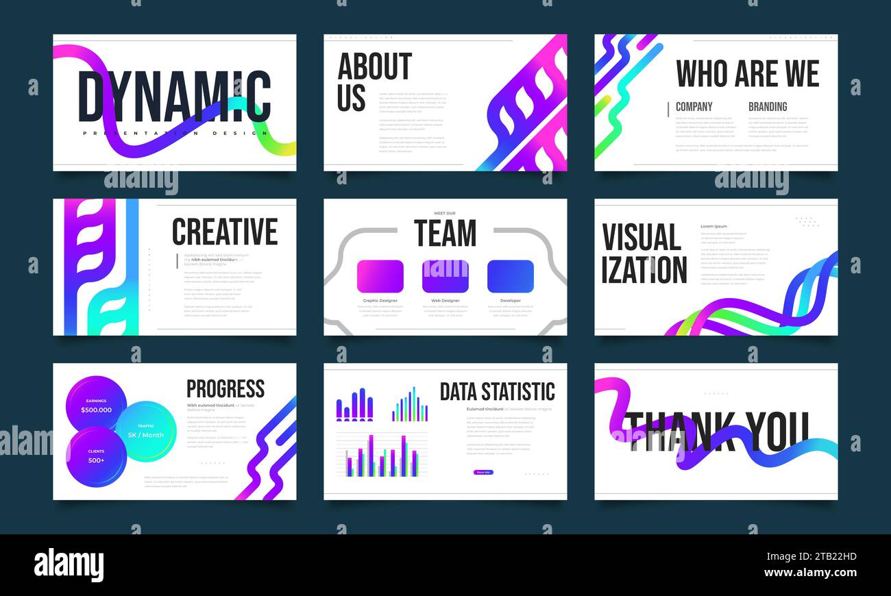 Modern and Colorful Presentation Template Design with Infographic ...