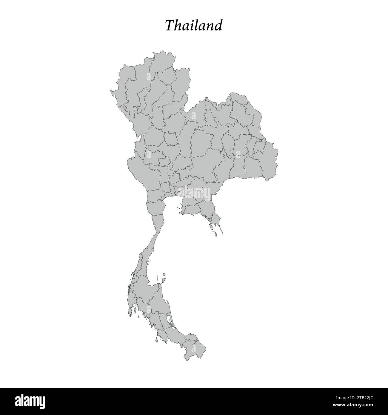 Simple flat Map of Thailand with district borders Stock Vector Image ...